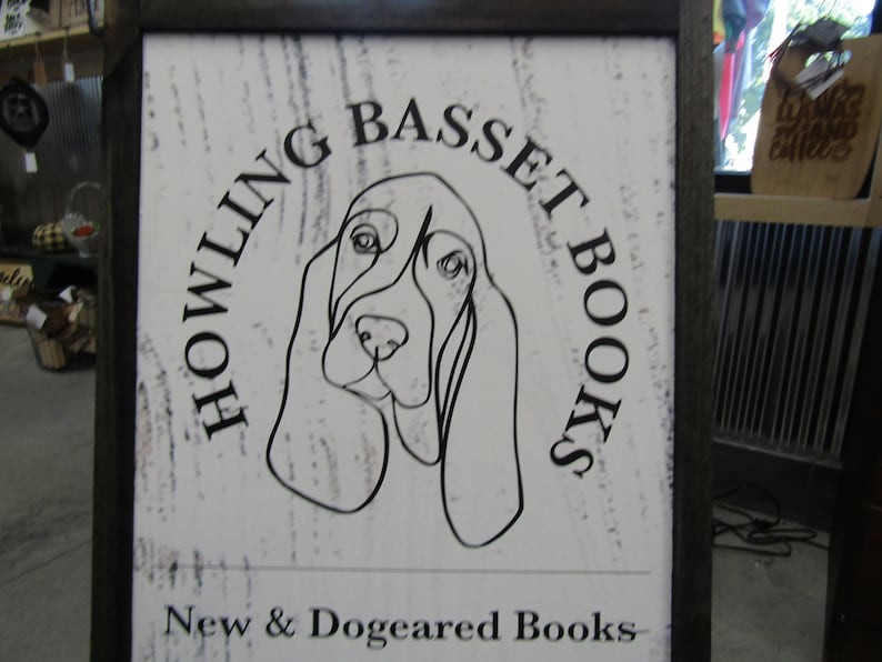 Custom Book Store Front Sign A Frame Dog Basset Hound - Etsy
