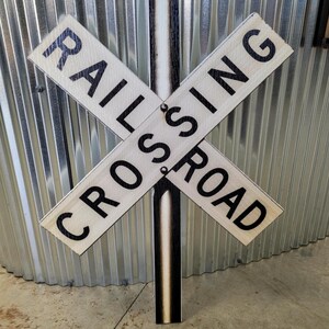 Railroad Crossing Sign – Vintage PVC Wall Decor for Train Lovers ...