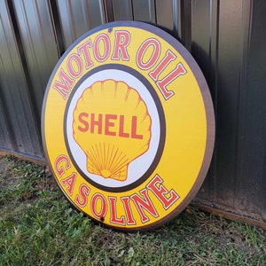 Shell Gas Station Sign: Reproduction Petroliana Garage Decor (24 Inch ...