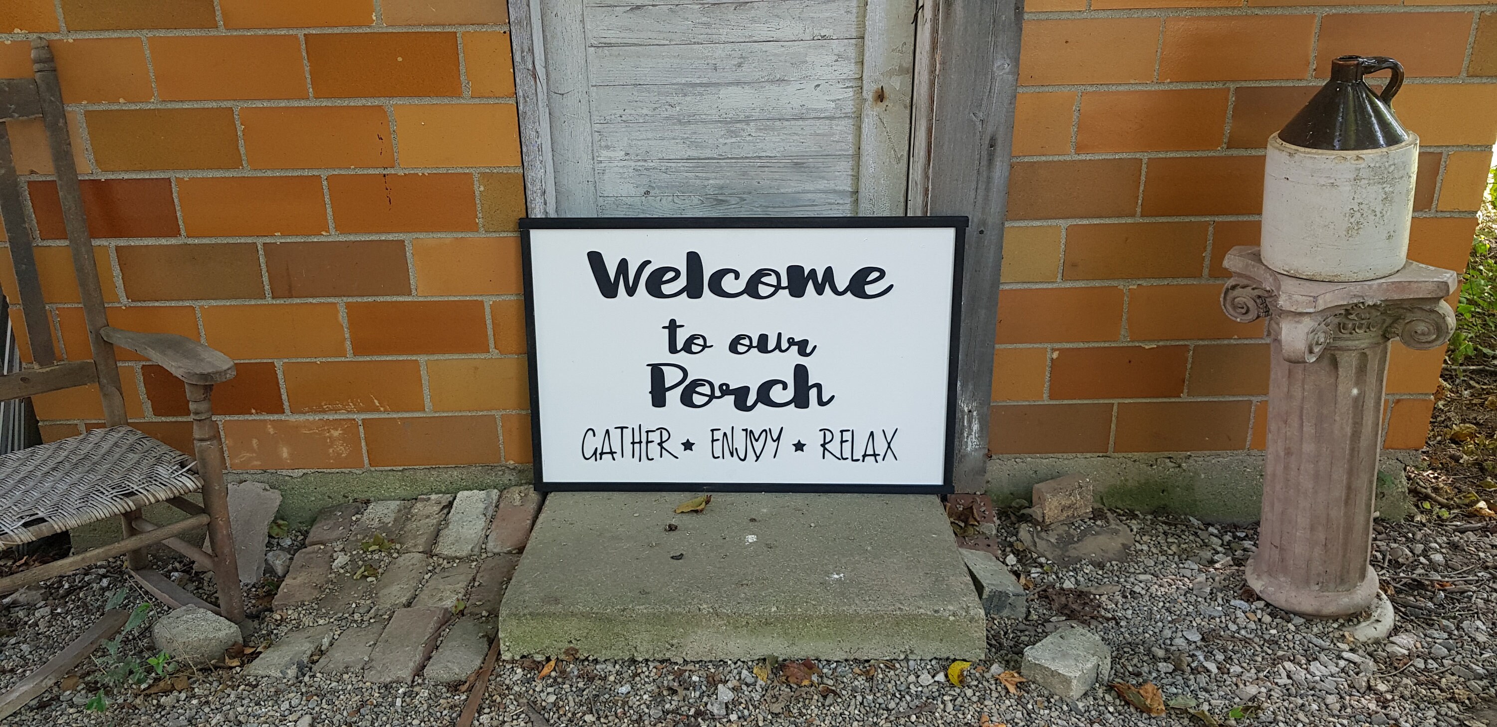 Welcome to Our Porch Large Porch Sign Gather Enjoy Relax - Etsy