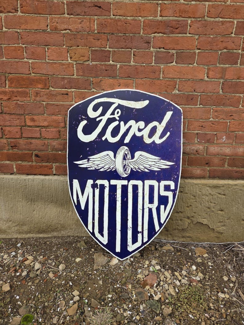 Ford Motors Flying Wheel Sign: Vintage Automotive Garage Decor - Etsy