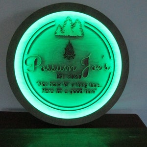 Light up Logo Sign Wood Light up Sign Commercial Neon Business Sign ...