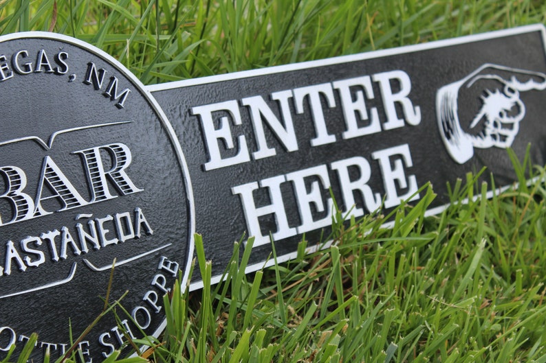 Custom Signage Logo Vintage Bar Sign Bottle Shop Enter Here - Etsy