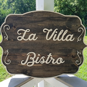 Bistro Sign, Restaurant Sign, Coffee Sign, Deli Sign, Ebony and Ivory ...