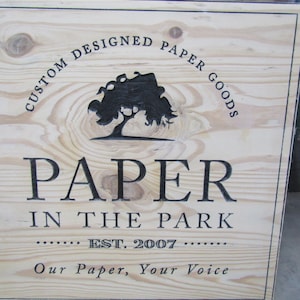 Small Business Branding Engraved Sign Decor Custom Paper Goods Business ...