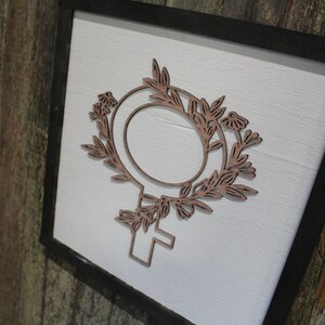 Women Sign Feminist Sign Lady Feminine Wood Sign 3D Raised Text Flowers ...
