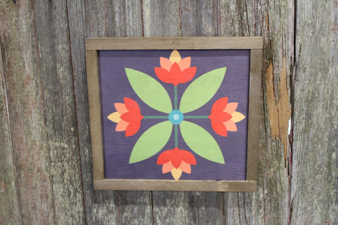 Tulip Barn Quilt Wood Sign: Floral Farmhouse Wall Art - Etsy