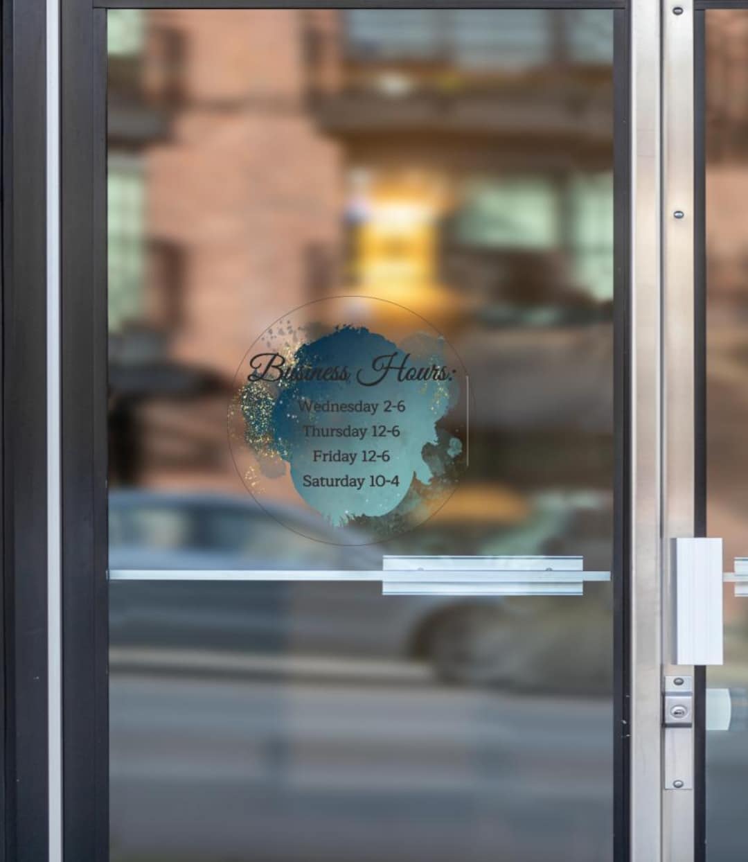 Custom Store Hours Store Front Business Logo Personalized Clock Decal ...