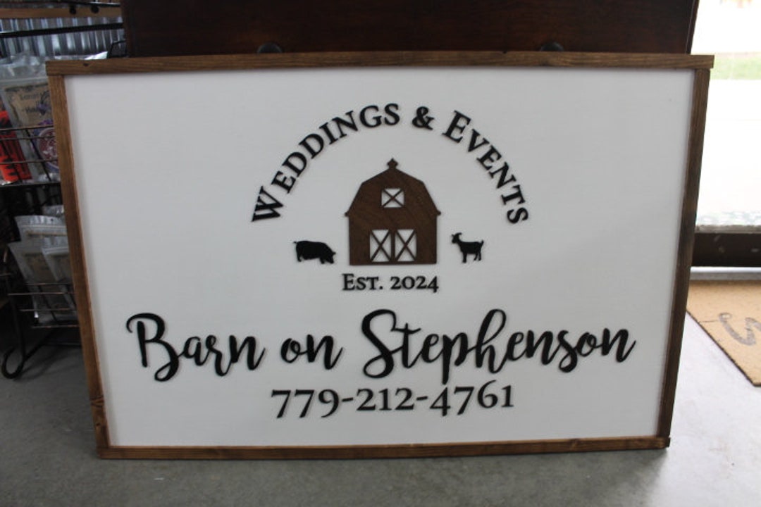 Wedding and Events Custom Business Sign Rectangle 3D Large Custom ...