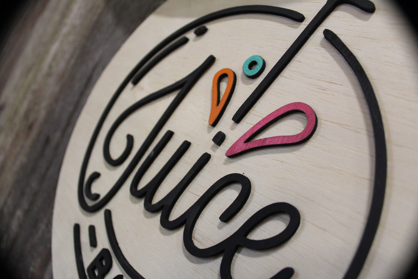 Round Juice Bar Sign Juice Stand 3D Text Large Contemporary - Etsy