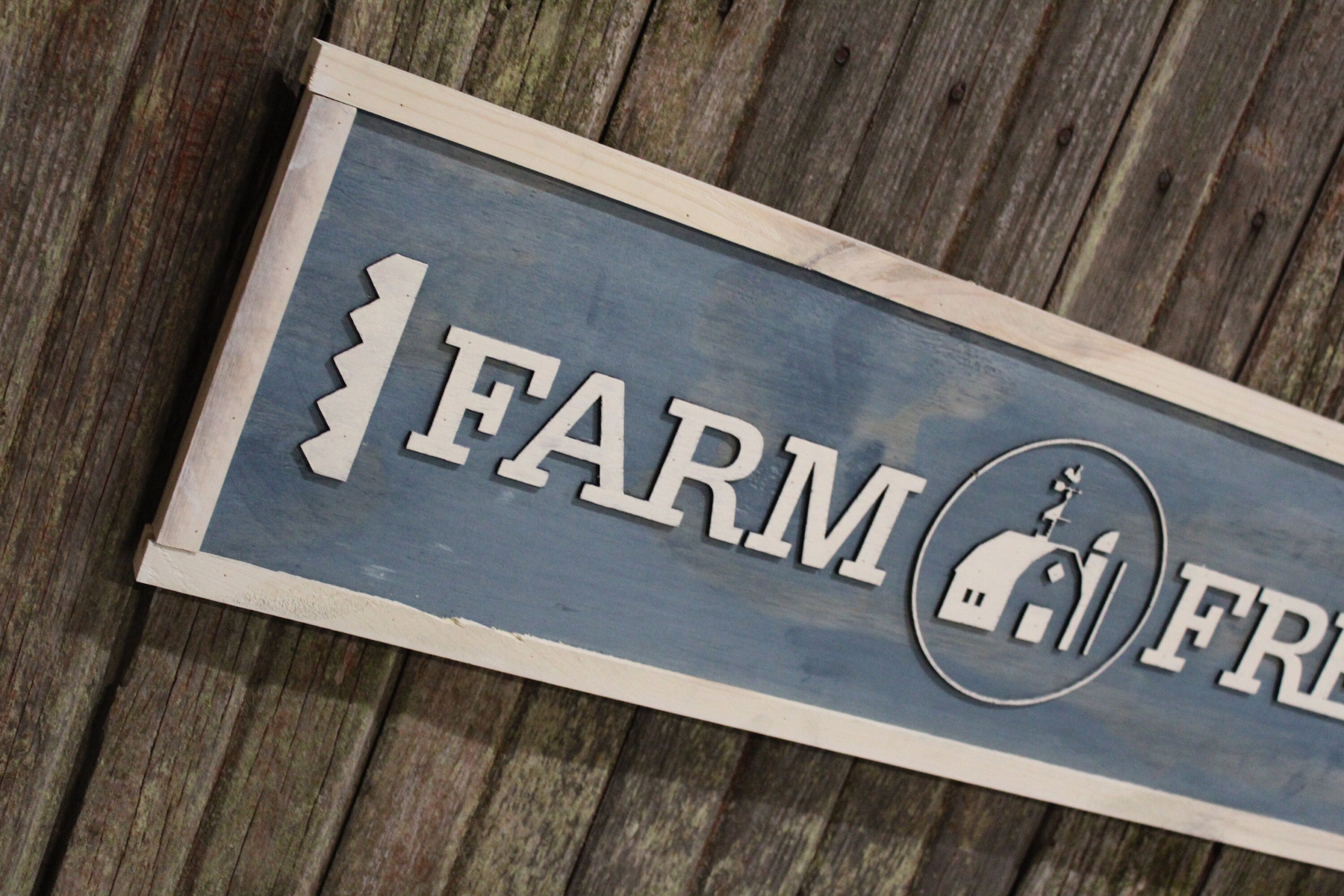 Farm Fresh Wood Sign Raised Text Barn Market Adverting Organic | Etsy