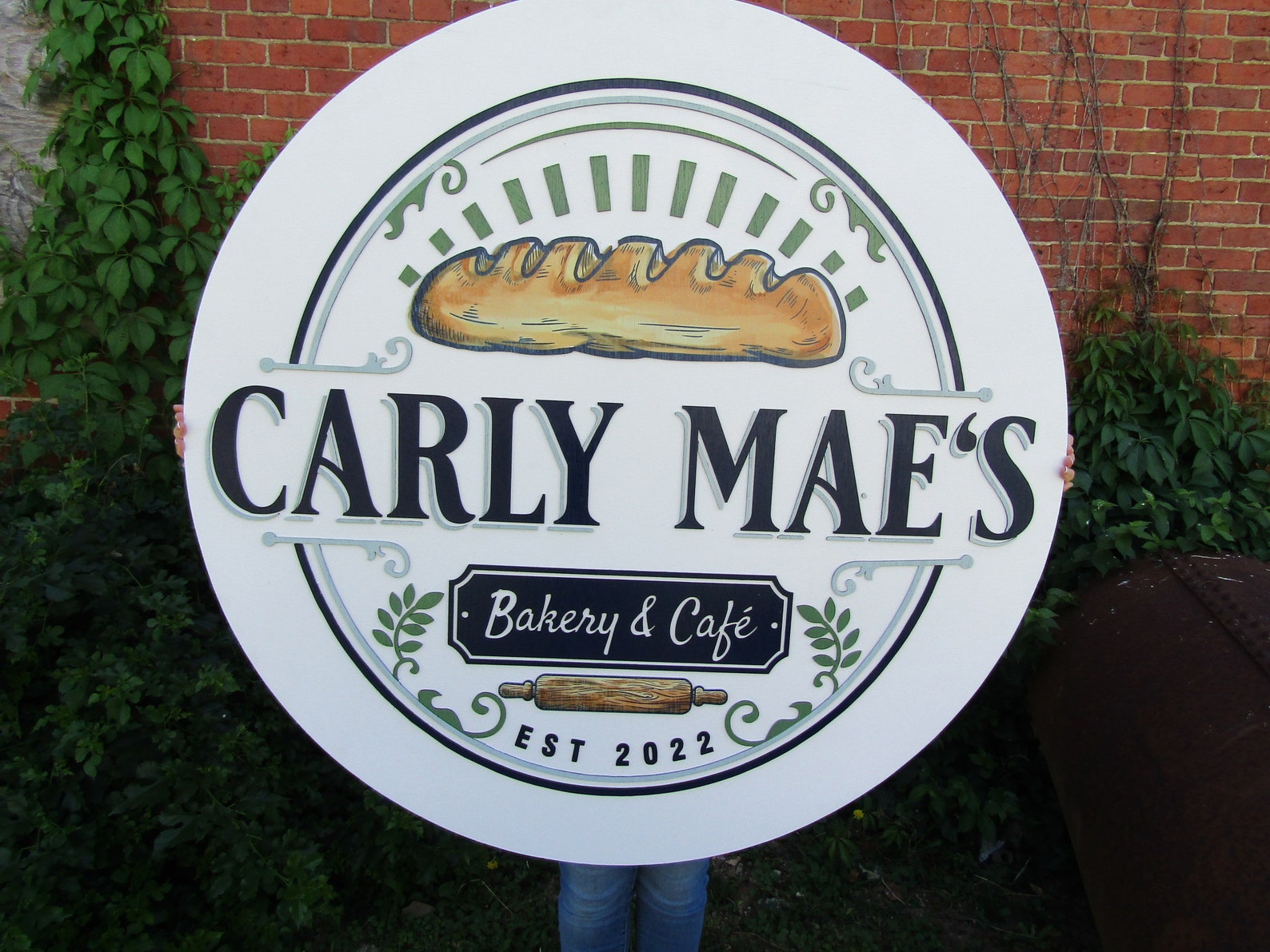 Custom Bakery & Cafe Sign Round Sign Your Logo 3D Cut Letters Images ...