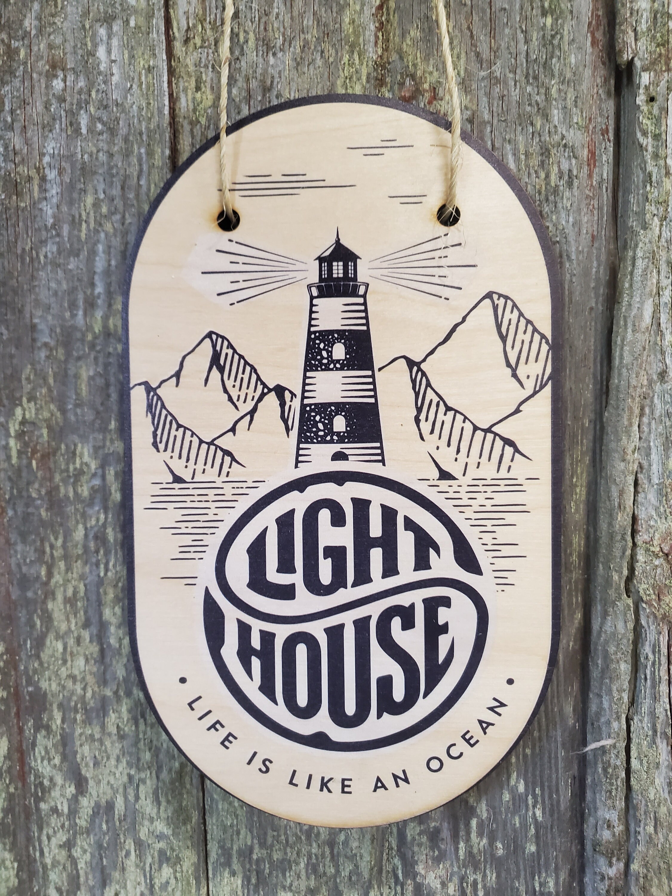 Light House Door Sign Lighthouse Wood Beach Sea Hanger Front - Etsy