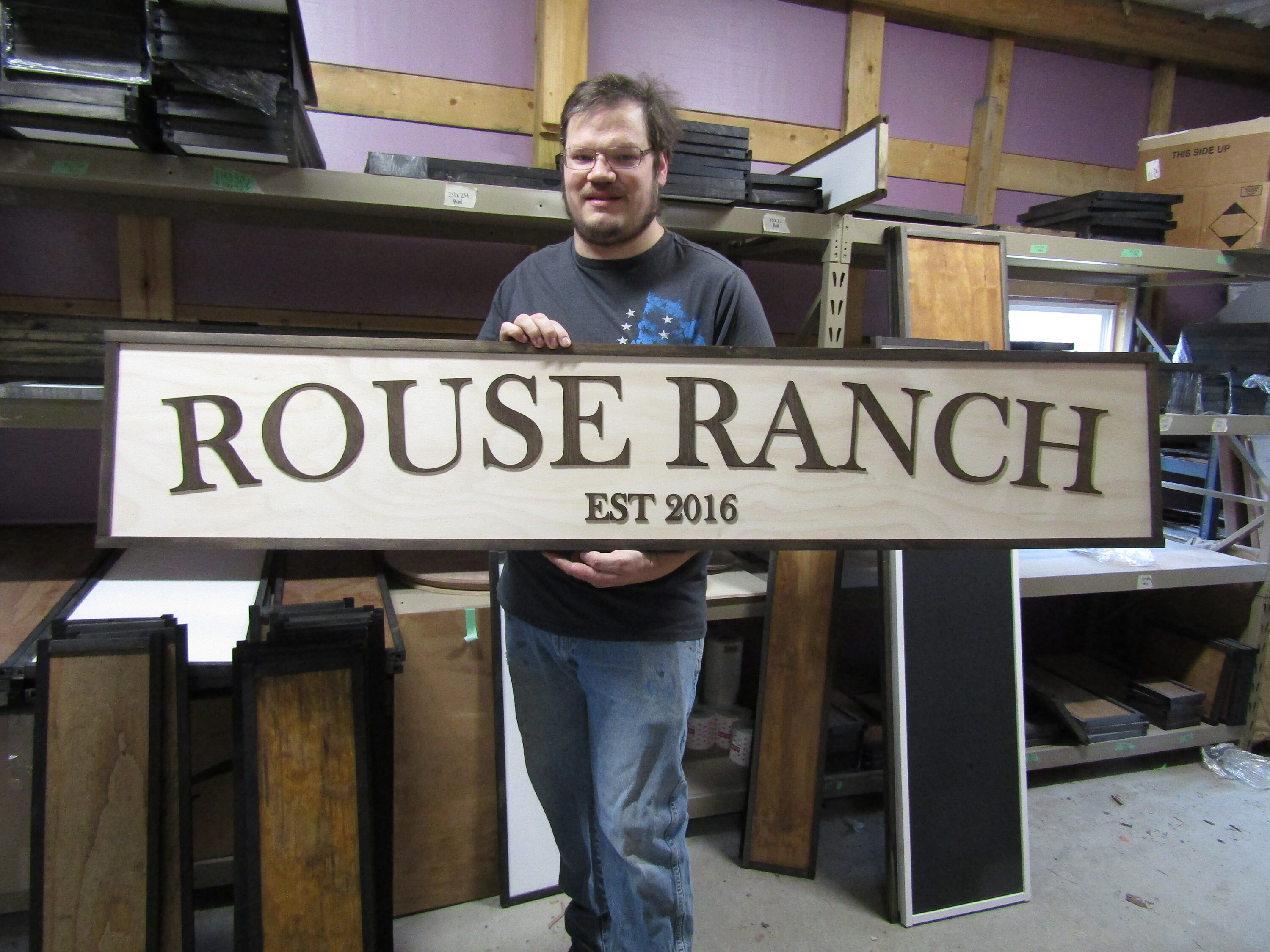 Large Custom Ranch Sign Over-sized Rustic Wood Laser Cut Out 3D Extra ...