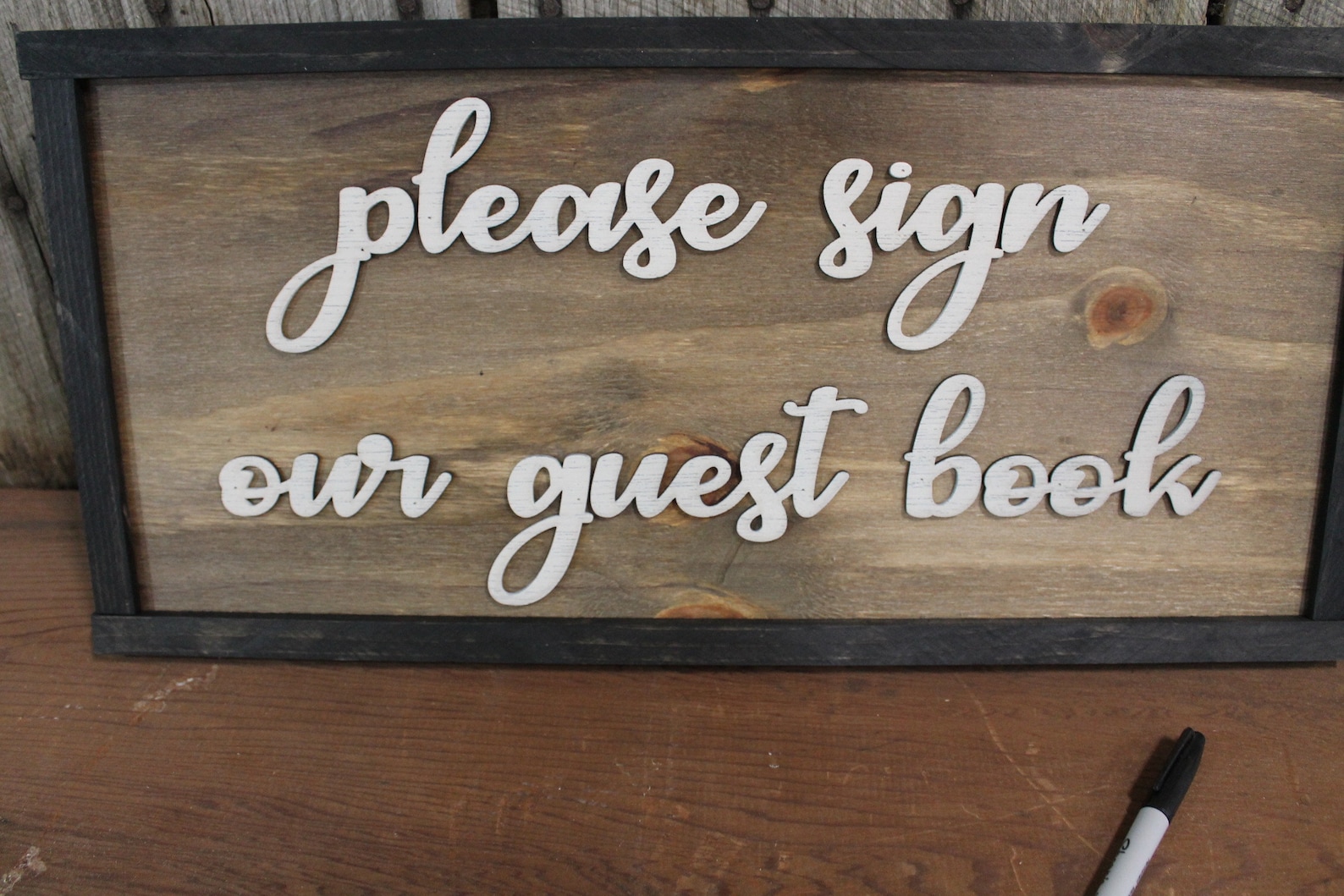 Please Sign Our Guest Book Sign Raised Text Extra Large | Etsy