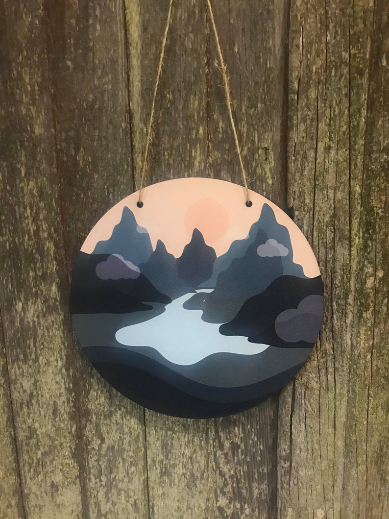 Outdoor Mountain Scenery Sign River Sun Decor Cabin Wall | Etsy