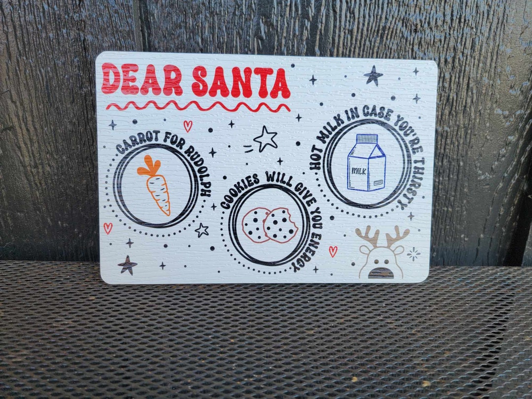 Dear Santa Tray: Cookies, Milk & Reindeer Treat Plate - Etsy