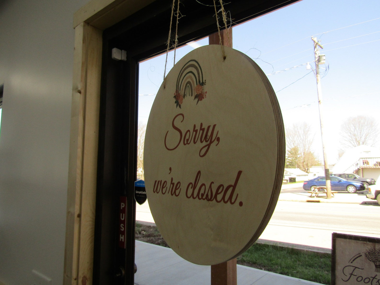 Small Business Sign Open Closed Double Sided Round Hanging - Etsy