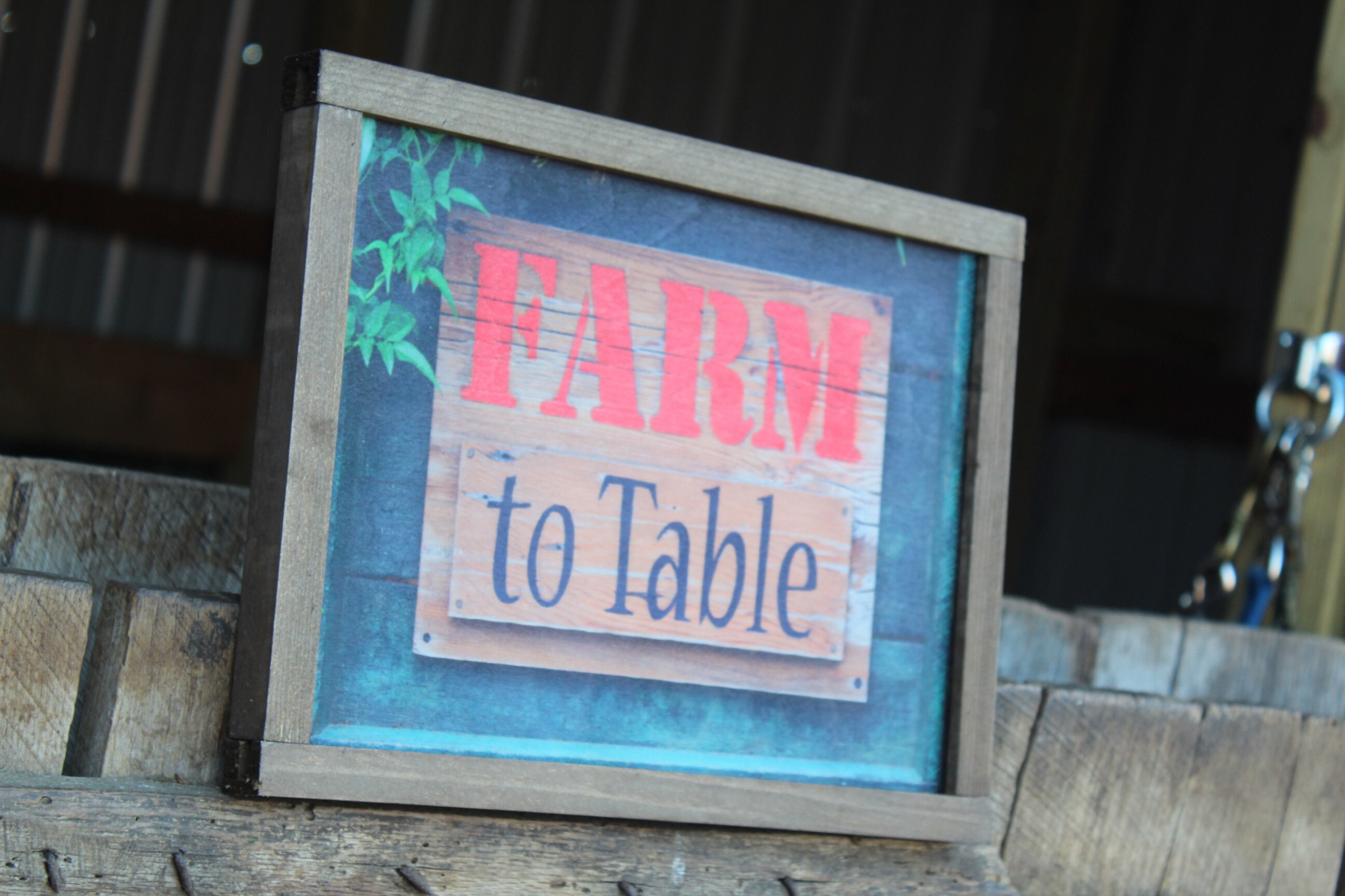 Farm to Table Wood Sign Kitchen Art Farm Market Organic Color - Etsy