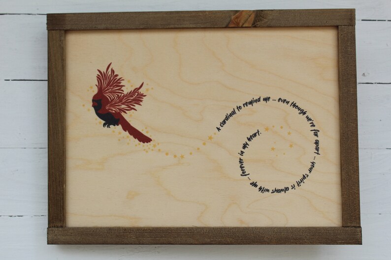 Cardinal Memory Gift Memorial Wood Sign Far Apart Still in My - Etsy