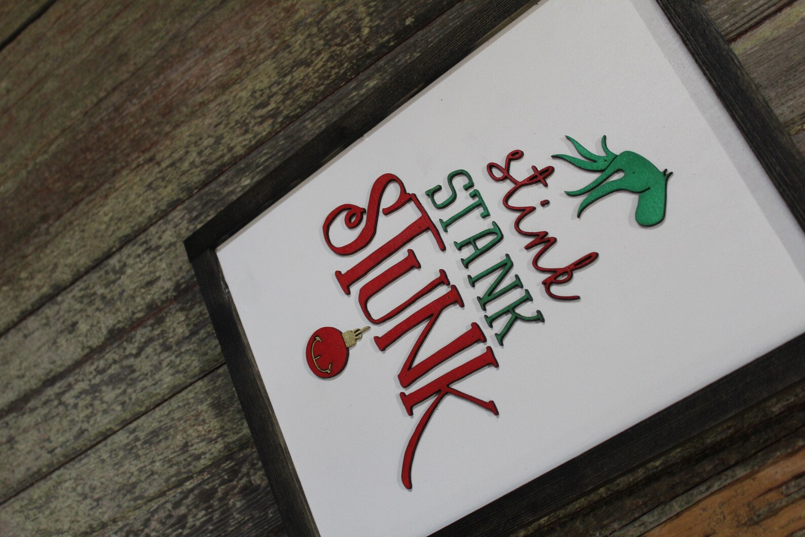 Stink Stank Stunk Sign Raised 3D Wood Grinch Christmas Décor | Etsy