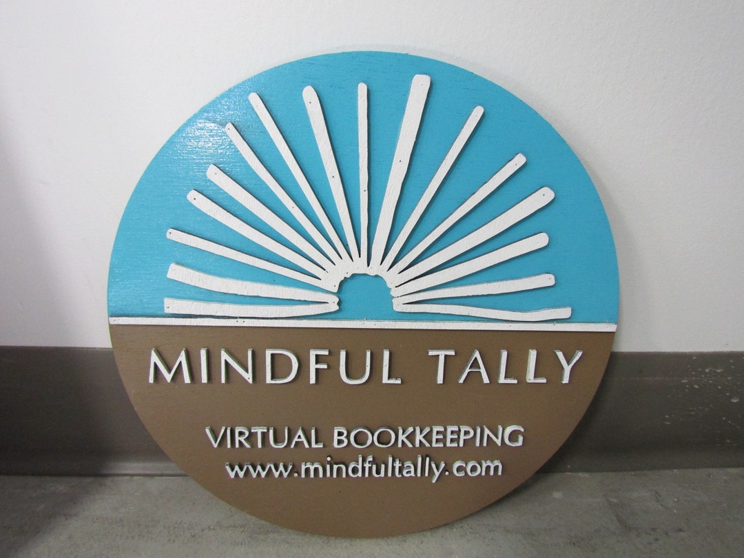 Custom Sign Round Business Natural Sunrays Bookkeeper Accountant ...