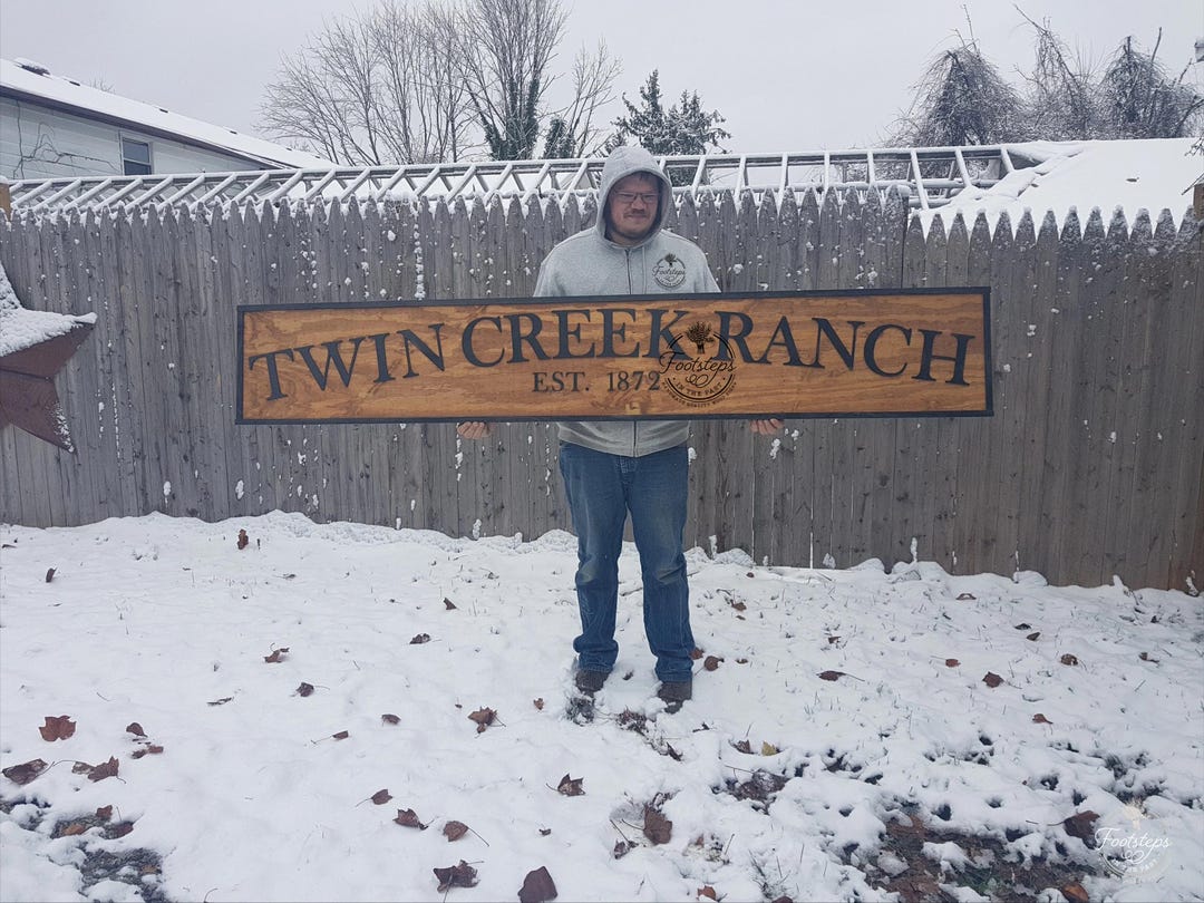 Custom Ranch Rustic Sign Wooden Laser Cut Single Doublesided Farm ...