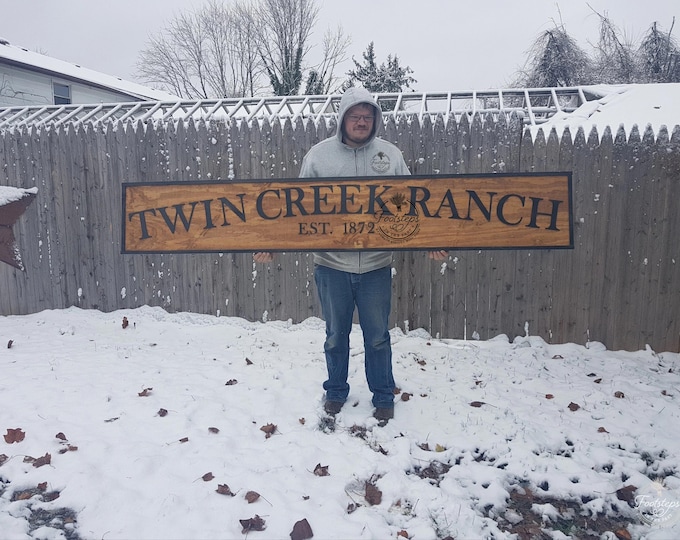 Custom Ranch Sign With Established Date, Personalized Family Farm Decor ...