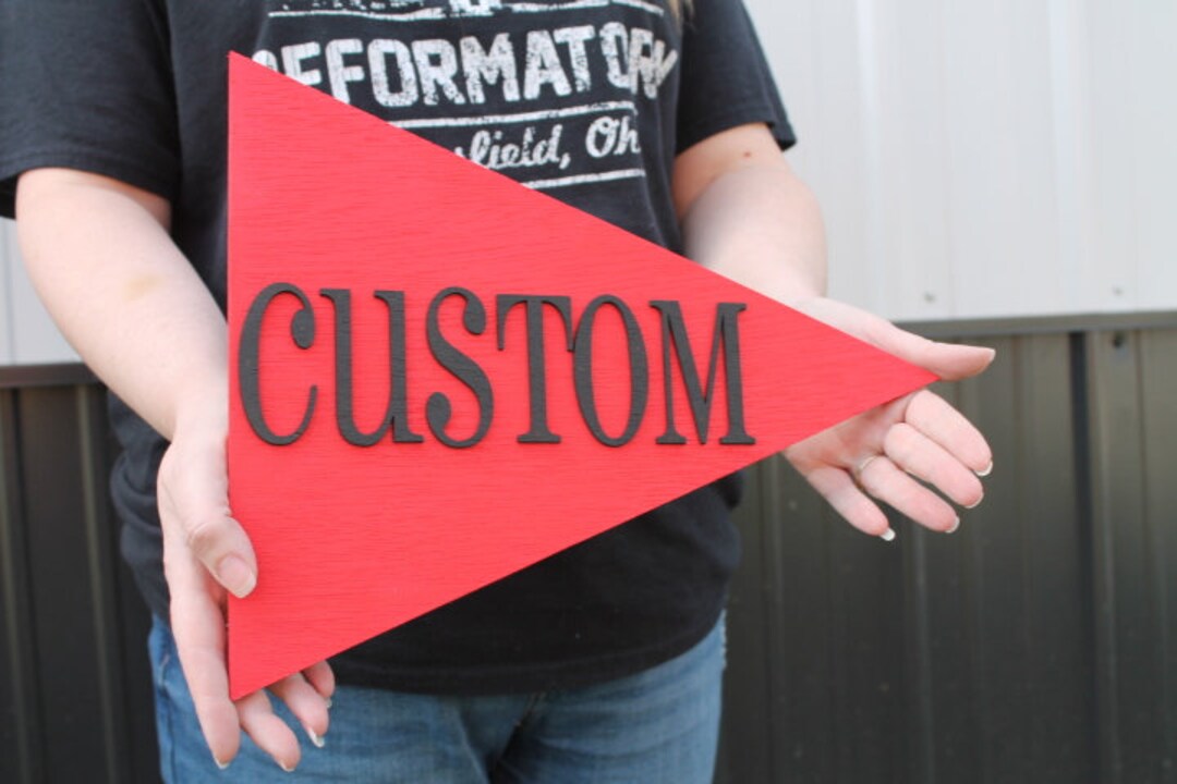 Custom Sports Team Wooden Pennant: 3D Layered School Colors - Etsy
