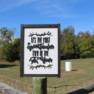 Halloween Spooky Season Spooktacular Sign Time Year Black and White ...