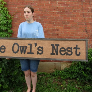 Oversized Large Custom Wooden Sign the Owls Nest Outdoors Commerical ...