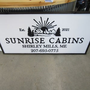 Cabin Rental Sunrise Custom Business Sign Rectangle 3D Large Custom ...