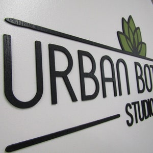 Custom Sign Round Business Commerical Signage Minimalist Made to Order Urban Botanic Studio ...