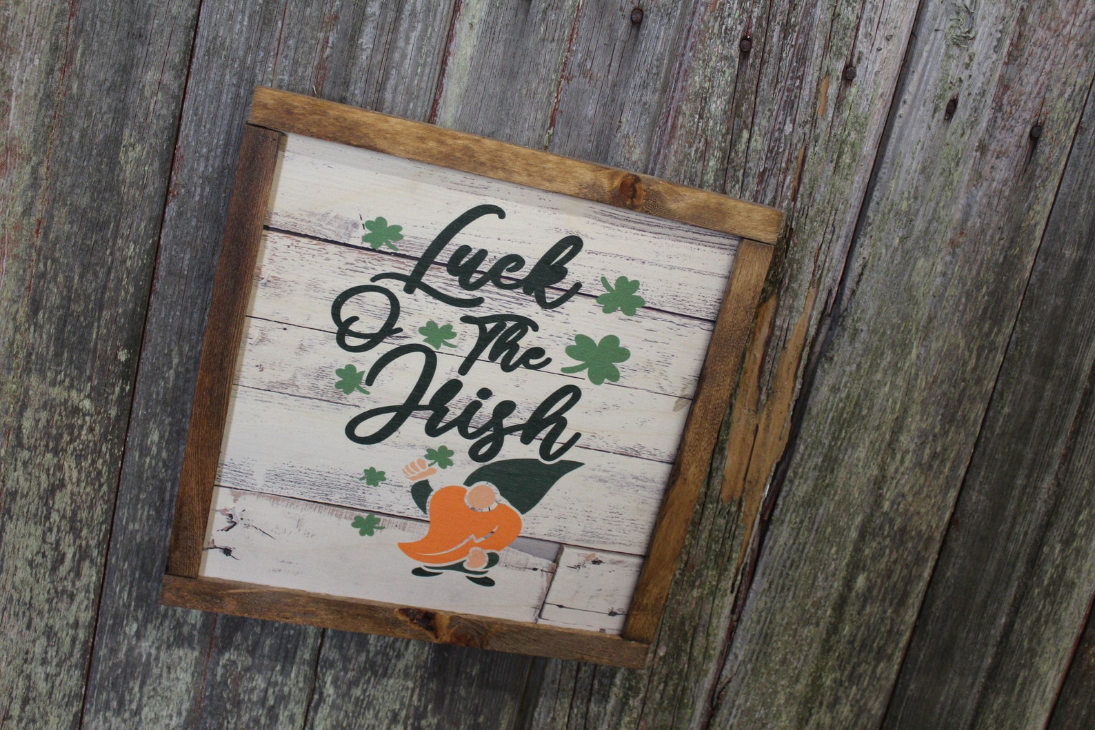 Luck O' the Irish Wood Sign Gnome St Paddys Day St | Etsy