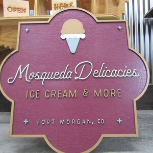 Custom Handmade Contoured Sign 3D Ice Cream Shop Indoor Outdoor Food ...