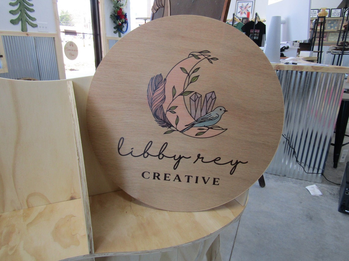 Small Business Booth Hanging Sign Your Actual Logo Round - Etsy