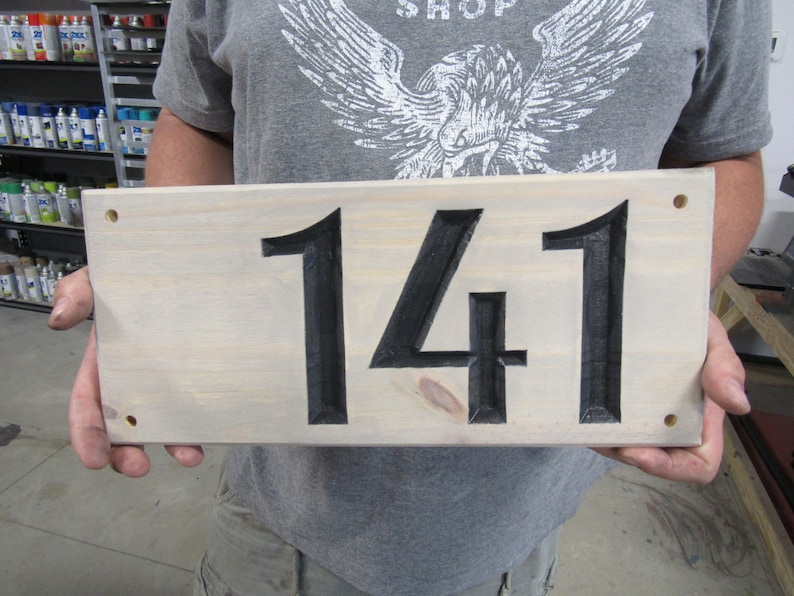Custom Wooden House Number Sign – Rustic Address Plaque for Outdoor ...