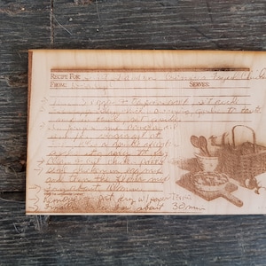 Custom Handwritten, Recipe Card, Engraved, Actual Image, Actual ...