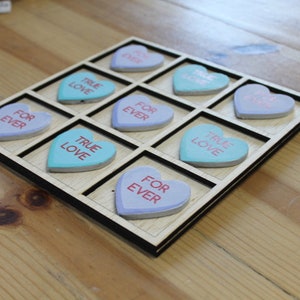 Handmade Tic Tac Toe Conversation Hearts True Love Forever Candy ...