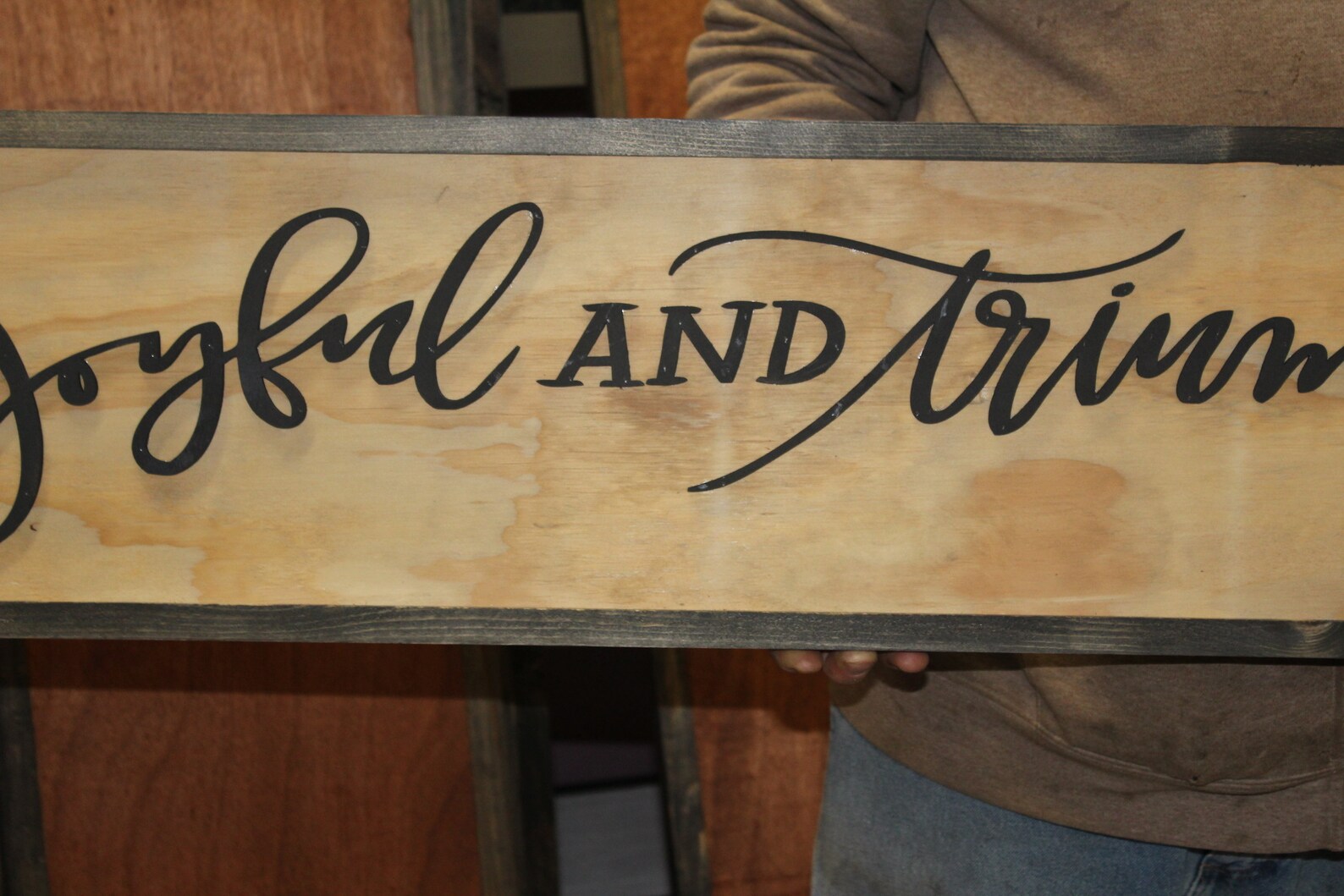 Joyful and Triumphant Sign Winter Wood Christmas Large Raised - Etsy