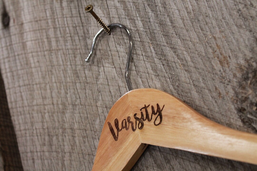 Varsity Jacket Clothes Hanger Engraved Hard Wood Sturdy Ceremony ...