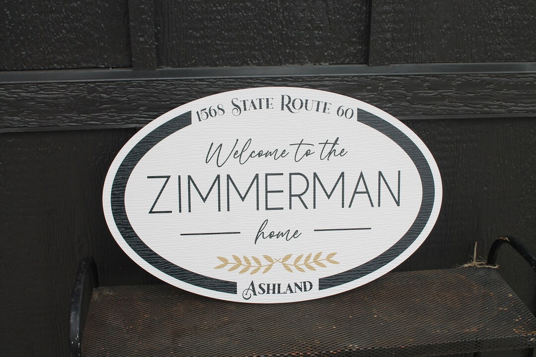 Oval Textured Outdoor Custom Made Sign Home Welcome PVC Weather Water ...