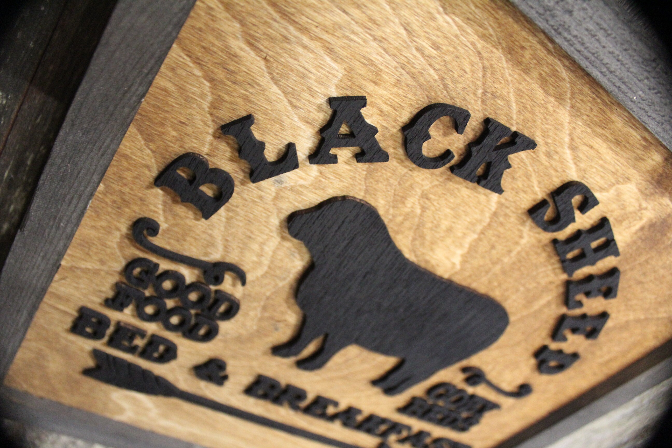 Black Sheep BNB Wood Sign Bed and Breakfast 3D Raised Text | Etsy