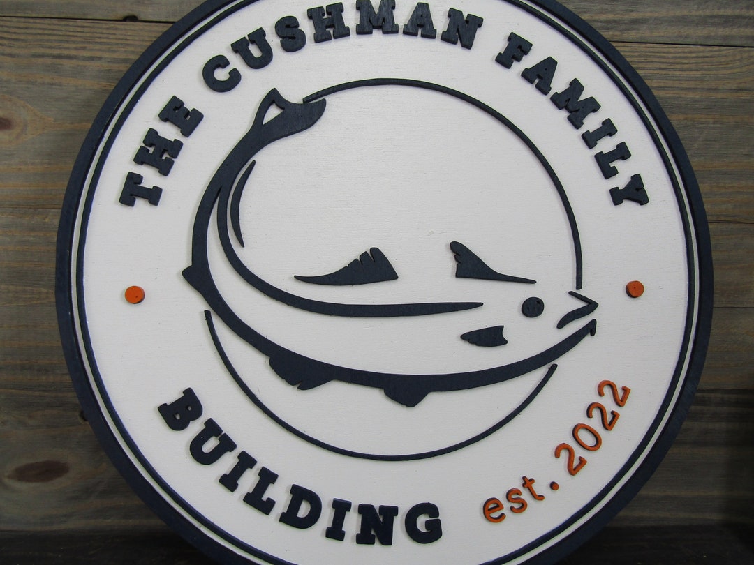 Custom Family Building Sign Personalized Customizable Fish Fisher Bait ...