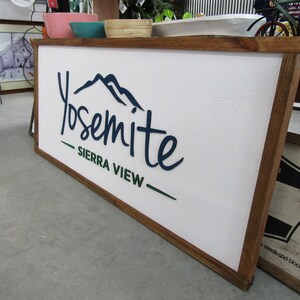 Large Custom Wood Business Sign Mountain Range Yosemite Country Club ...