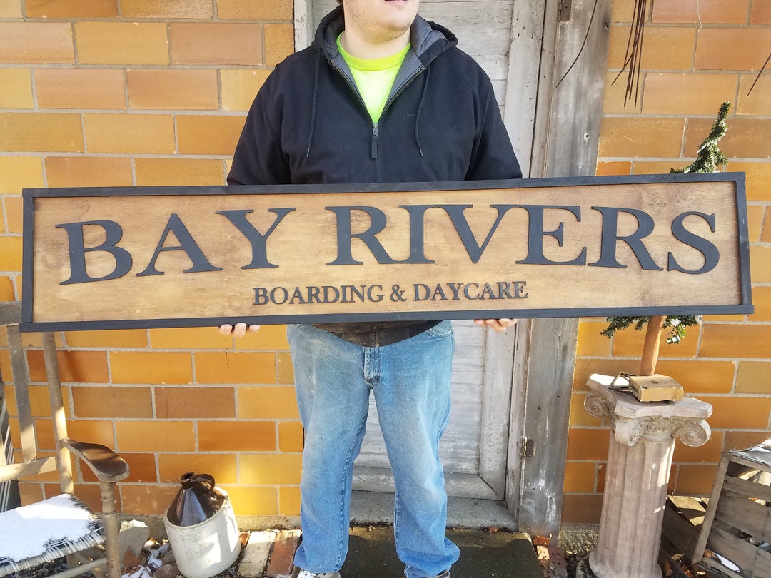 Custom Laser Cut Wood Business Logo Sign - Rustic 3D Design - Etsy