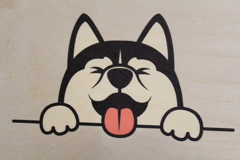 Welcome Siberian Husky Sign Wood Dog Puppy Cute Tongue Framed | Etsy