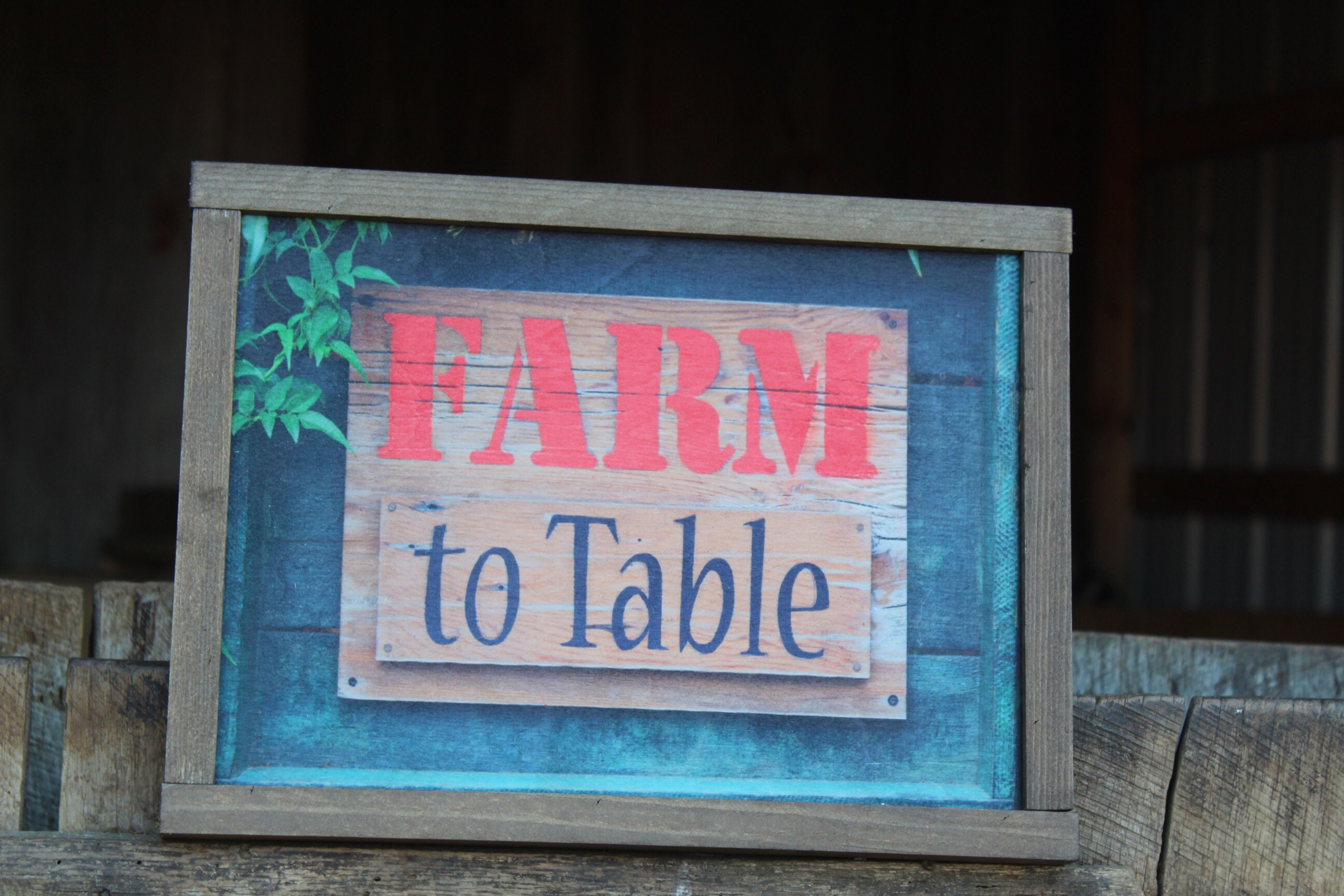 Farm to Table Wood Sign Kitchen Art Farm Market Organic Color | Etsy