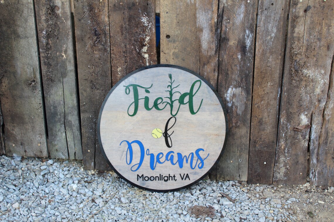 Large Softball Field Sign Round Baseball Field Over Sized Corn - Etsy