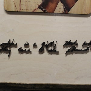 Memorial Plaque Wood Sign Real Hand Writing Actual Photo Handwriting in ...